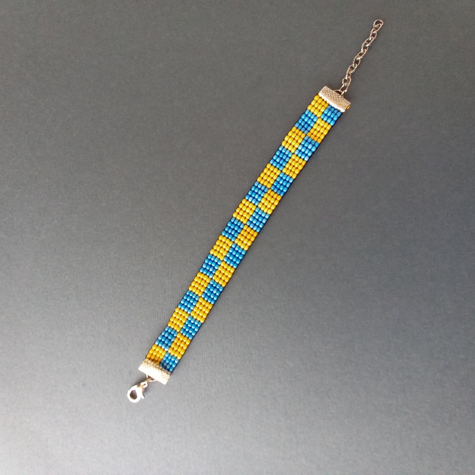 Ukraine Blue Yellow Bracelet Ukraine Gift Blue Yellow Chess | Etsy