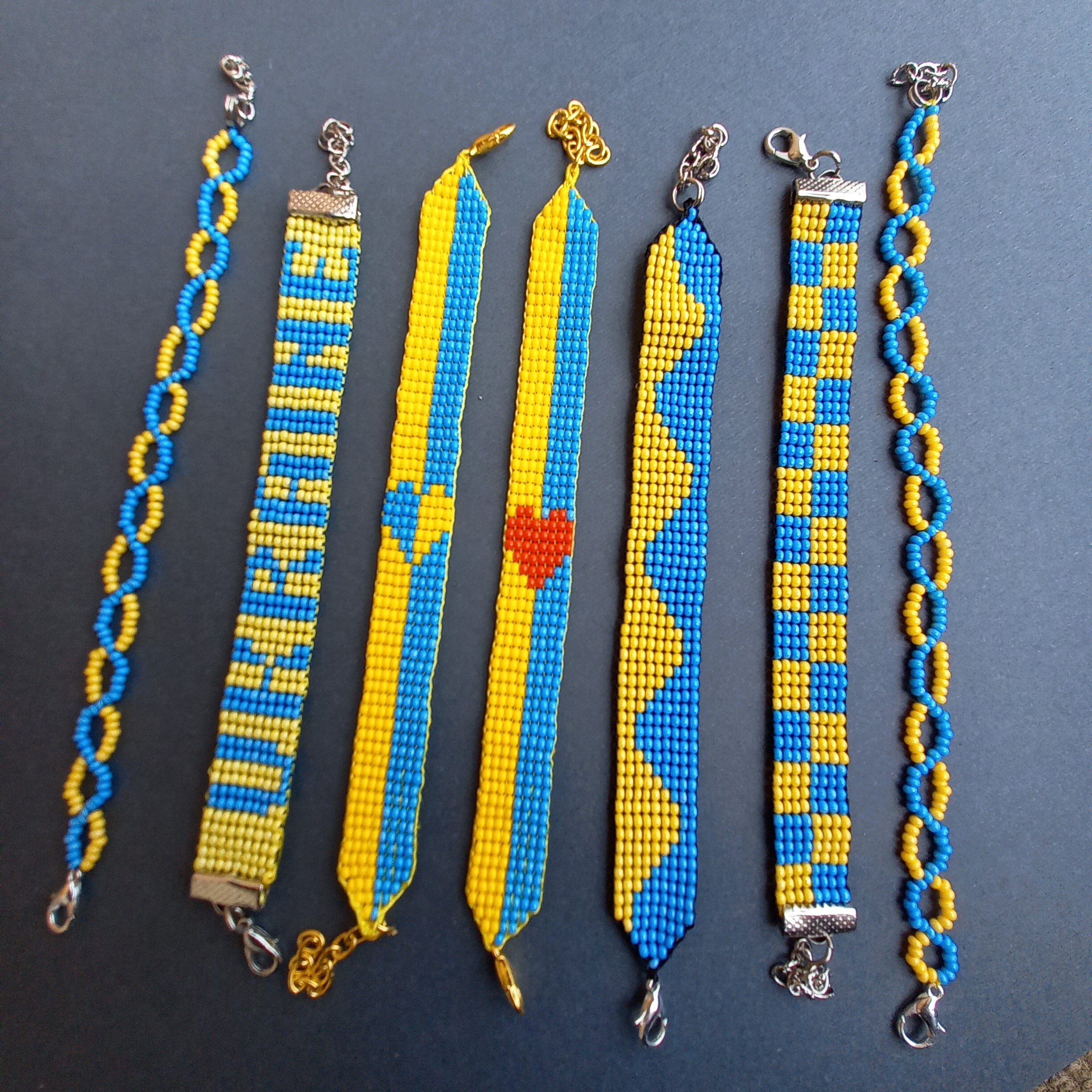 Ukrainian Bracelet With Heart, Blue Yellow Bracelet, Ukraine Gift ...