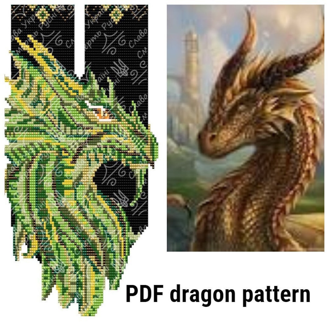 Green Dragon Pattern, Bead Loom Dragon, PDF Pattern for Creating a ...