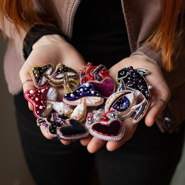 Embroidered Brooch - Etsy