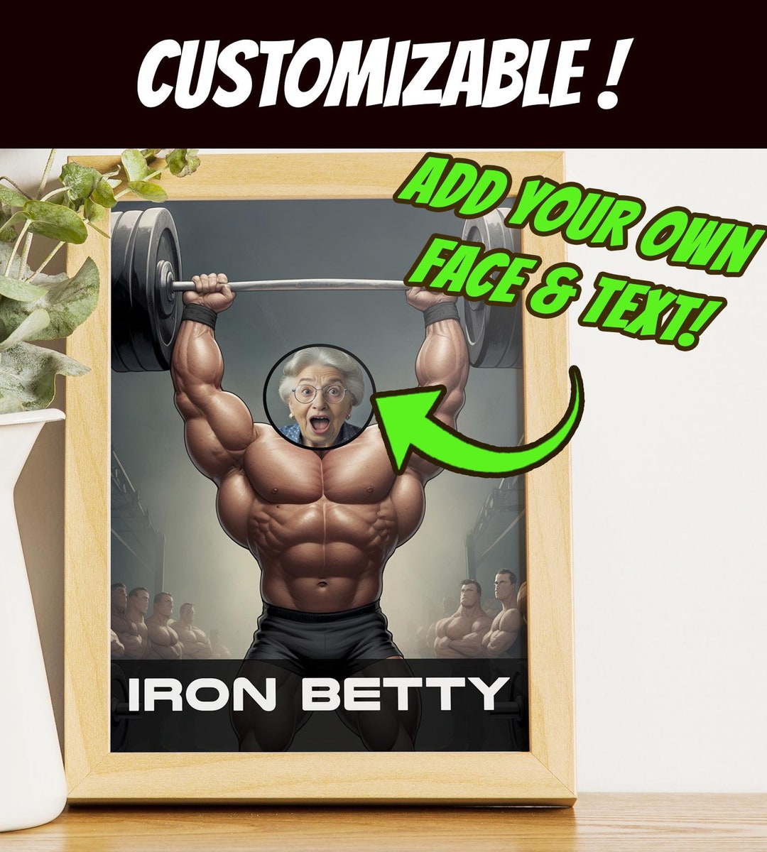 Custom Strongman Portrait – Editable Canva Template – Personalized ...