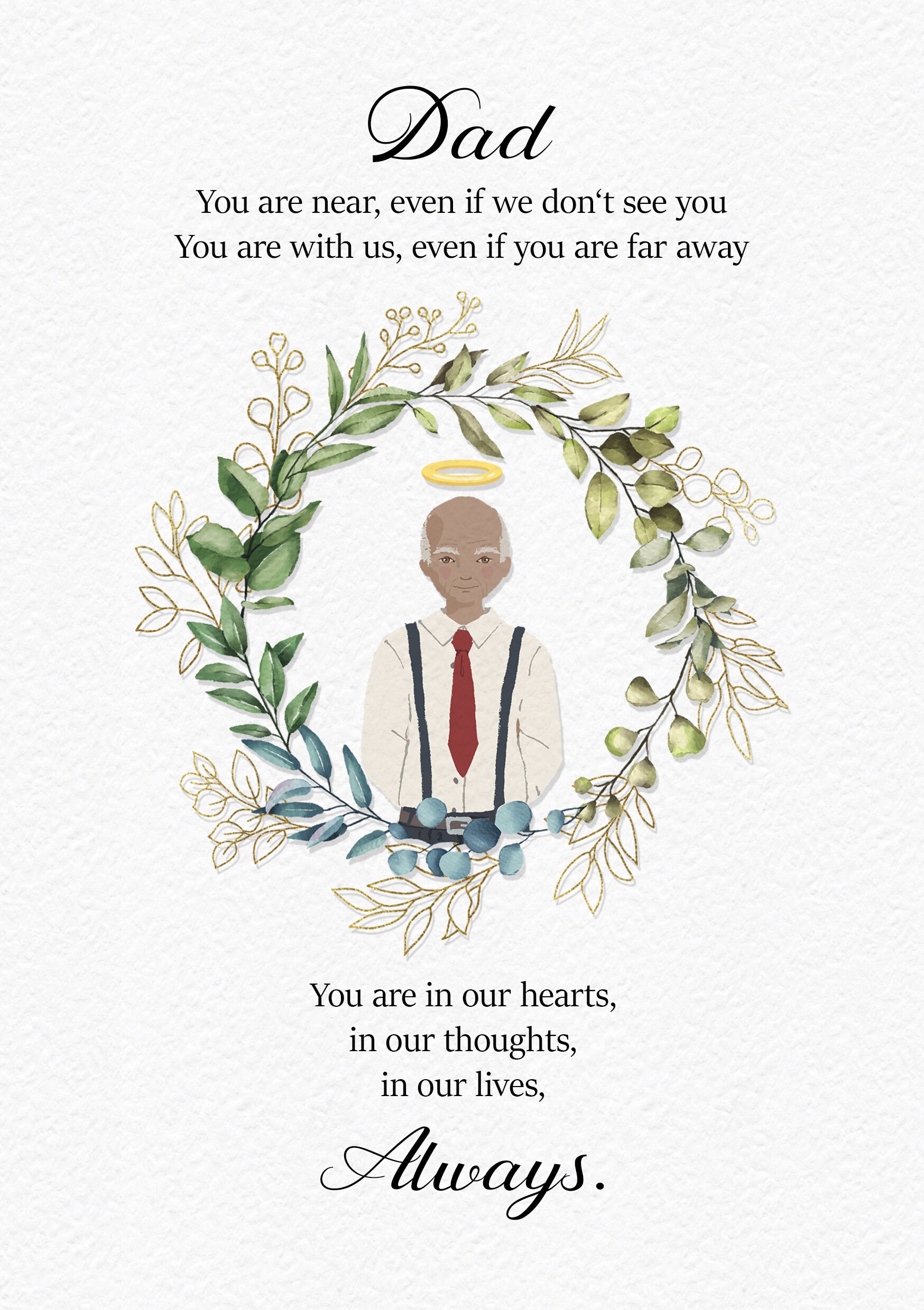 Custom Memorial Portrait Personalized Remembrance | Etsy