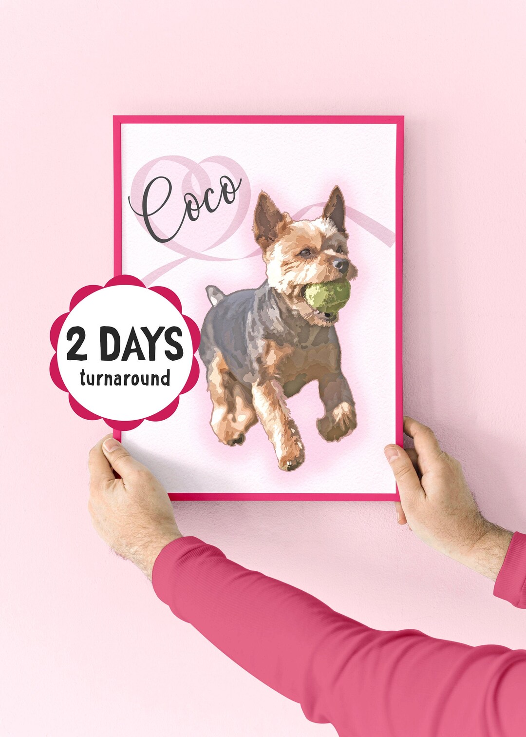 Custom Dog Portrait, Cartoon Pet Illustration Digital Print ...