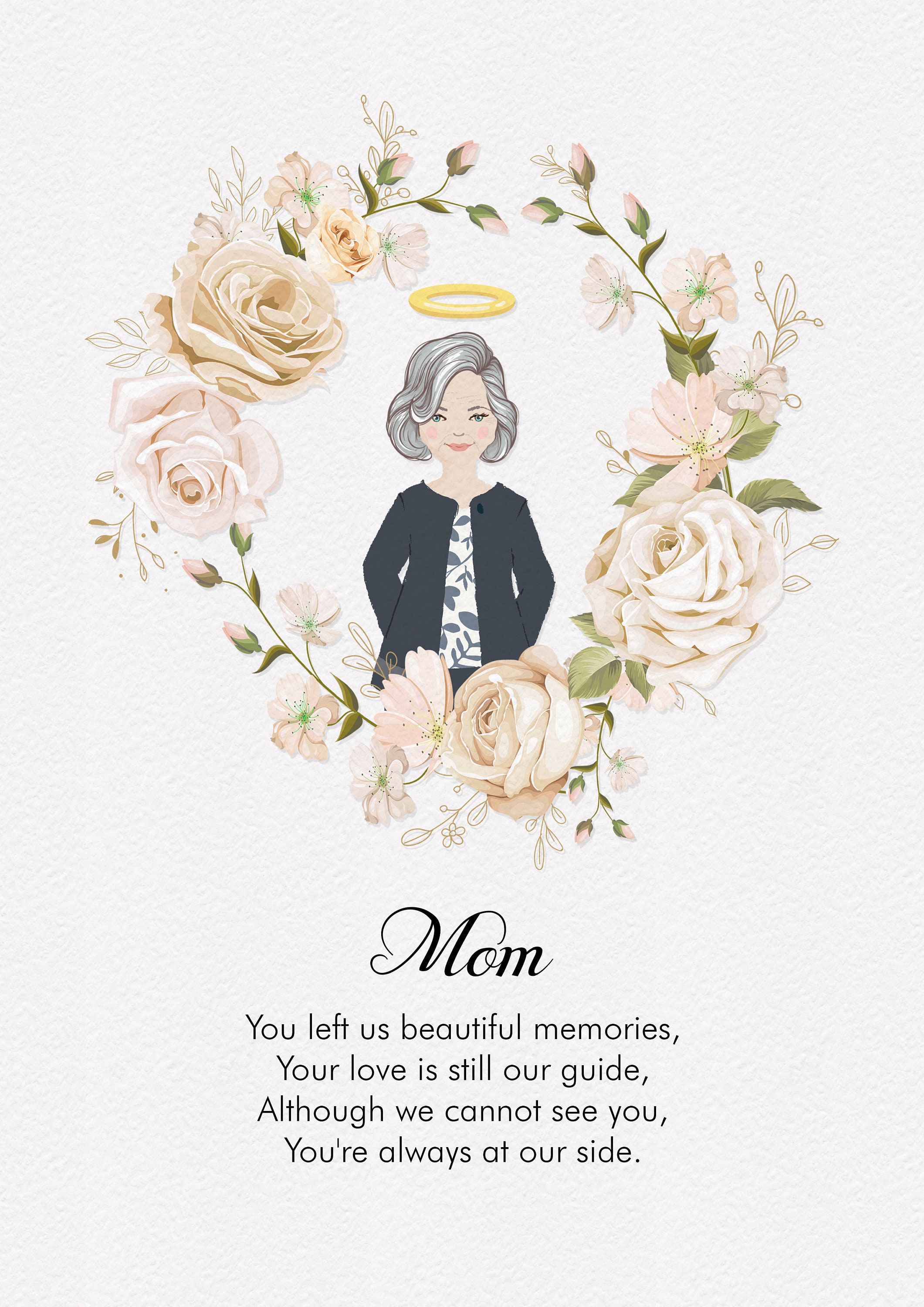 Custom Memorial Portrait Personalized Remembrance | Etsy