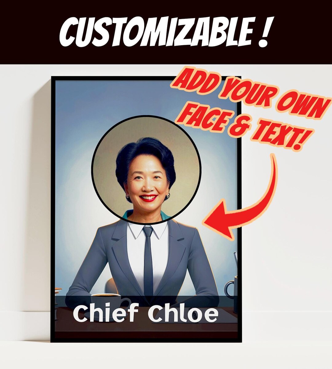 Custom Girl Boss Portrait – Editable Canva Template – Personalized ...