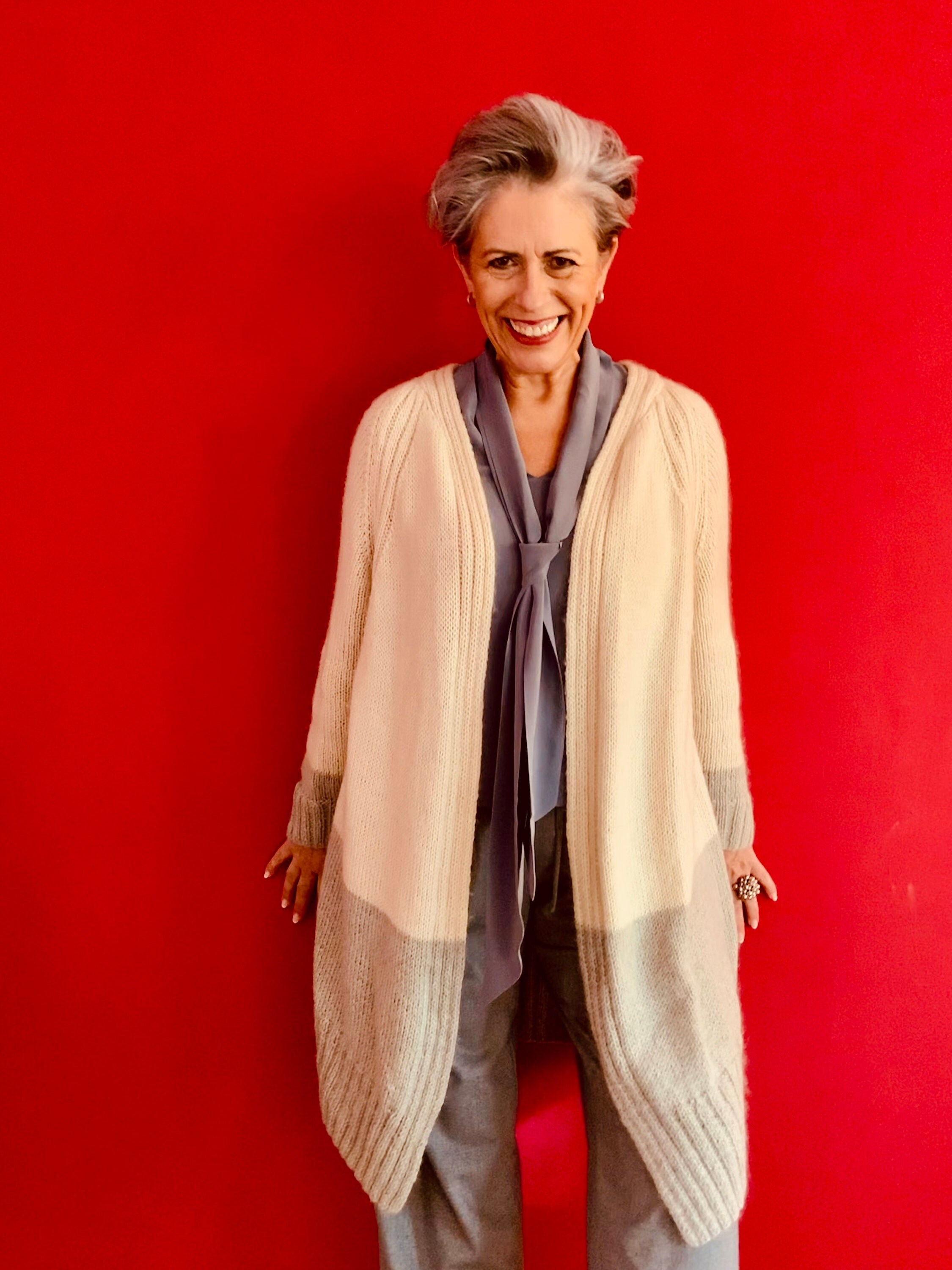 Knitting Pattern for Dual-colored Long Cardigan With Raglan Sleeves - Etsy