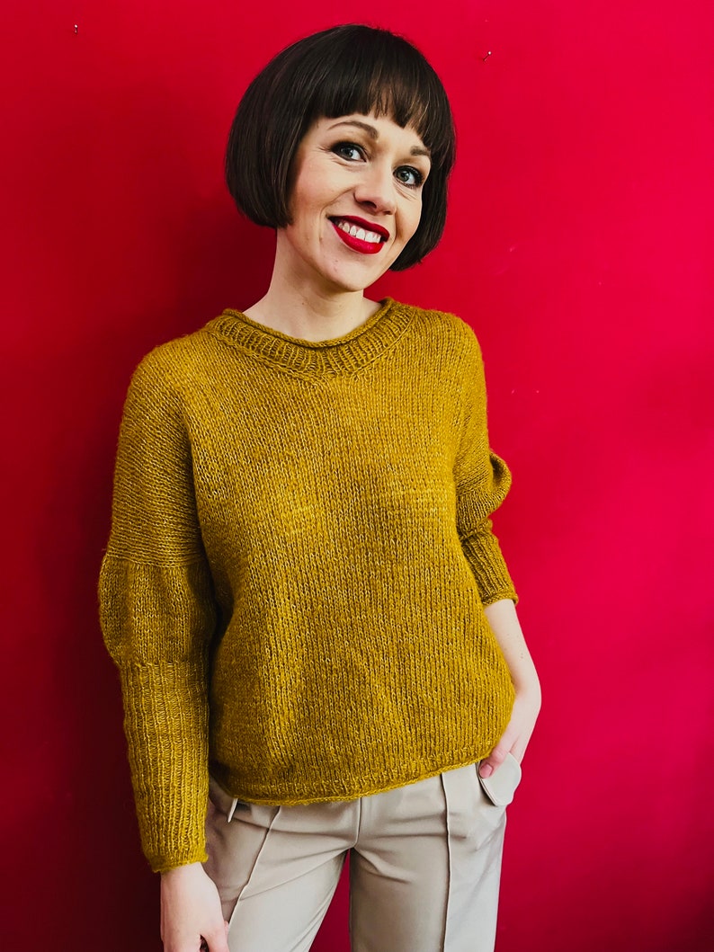 Knitting Pattern for Women's Sweater With Snug Sleeves - Etsy