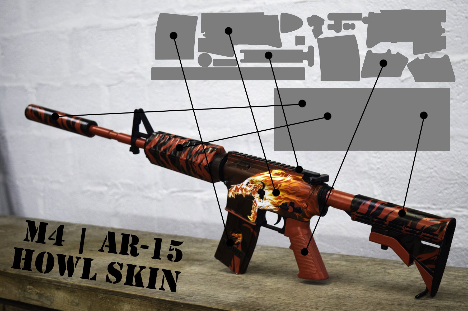 M4 / AR-15 Howl Vinyl Skin Wrap Gun Rifle Skin Tactical | Etsy