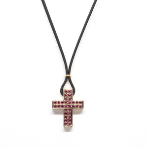Ruby Cross Necklace 18k White Gold, Men Cross Necklace, Solid 18k Gold ...