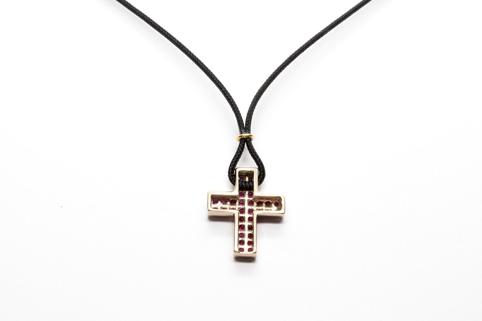 Ruby Cross Necklace 18k White Gold, Men Cross Necklace, Solid 18k Gold ...