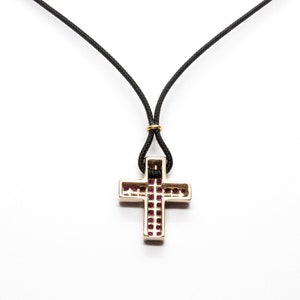 Ruby Cross Necklace 18k White Gold, Men Cross Necklace, Solid 18k Gold ...