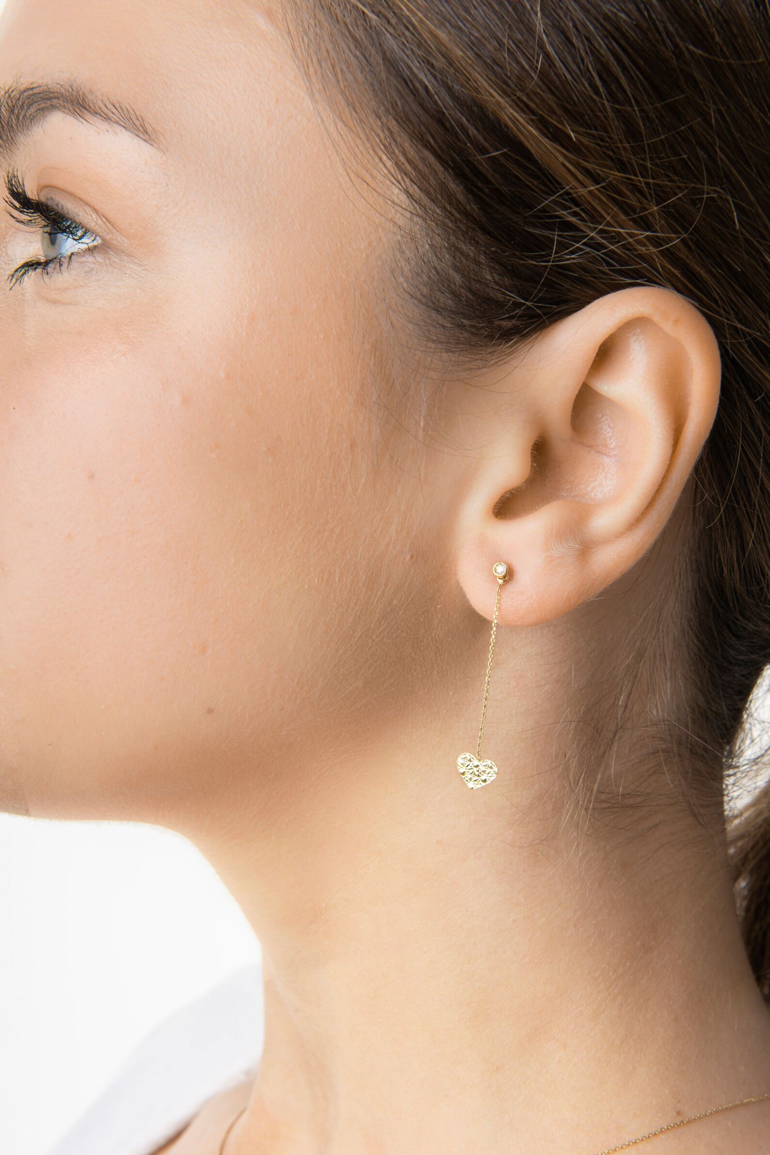 18k Gold Alphabet Earring, Dangling Initial Earring, Alphabet Earring ...