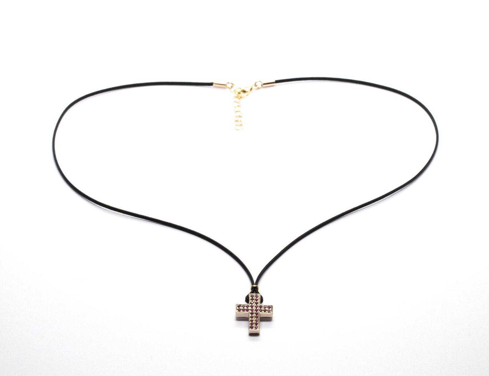 Ruby Cross Necklace 18k White Gold, Men Cross Necklace, Solid 18k Gold ...