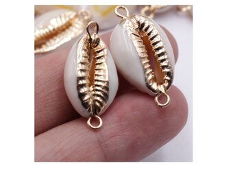 5/10/20pcs Natural Sea Shells Cowrie Shell Gold Plated Shell - Etsy