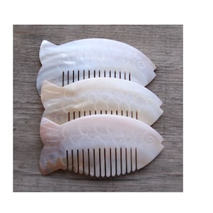 Mother of Pearl Fish Shape Hair Comb Hair Accessory Birthday Gift ...