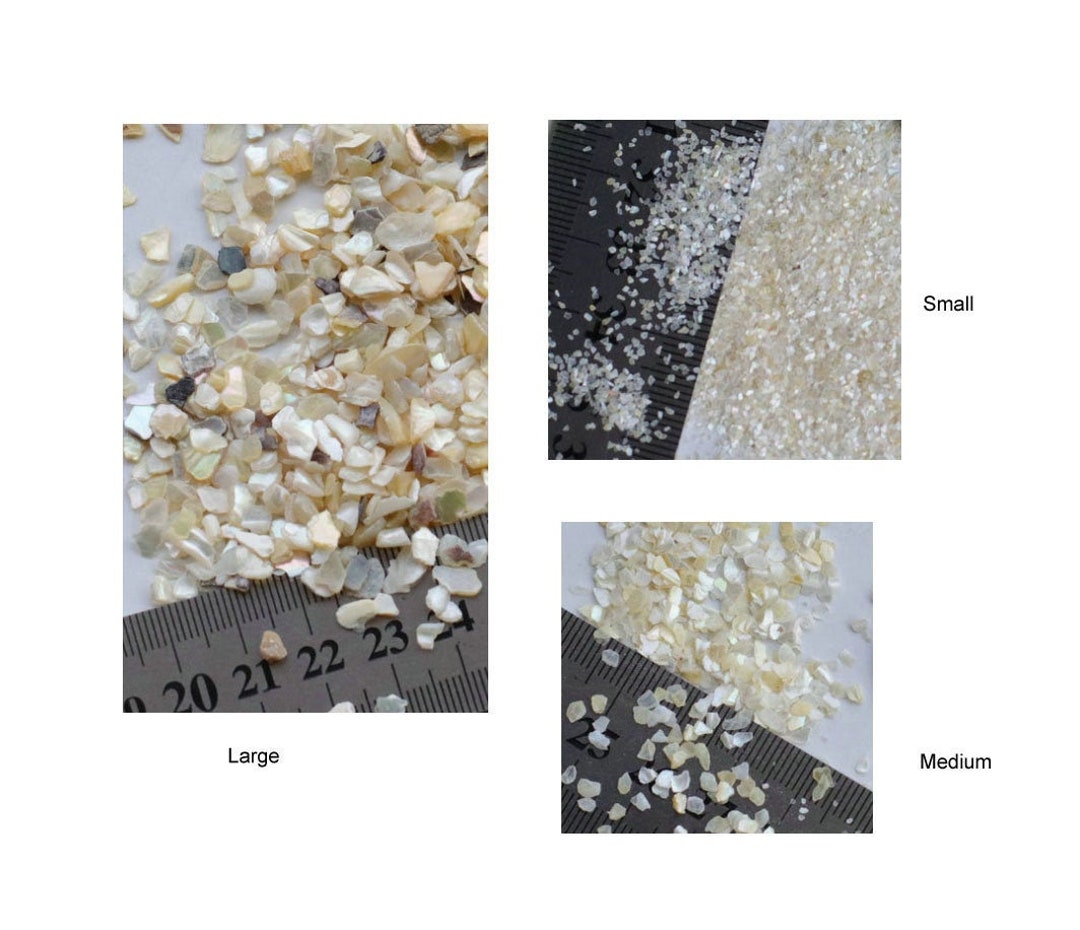 Small Irregular Clear, Fine Crushed Broken Pearl Shell Chips 3D Nail ...