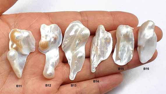 Natural pearls long stick pearls undrilled large baroque | Etsy