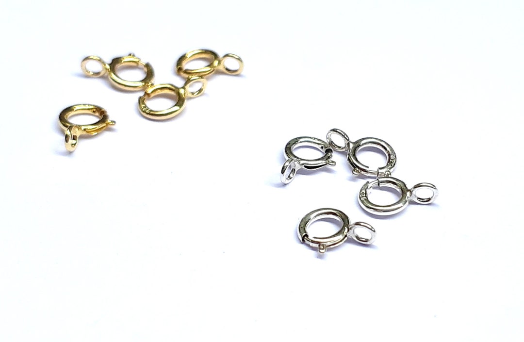 Sterling Silver Round Clasp, Spring Clasps, 925 Silver Circle Clasps ...