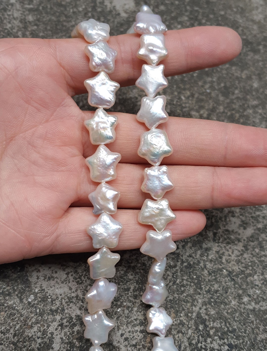 10-13mm Genuine Freshwater Baroque Star Pearl Beads, Rainbow Luster ...