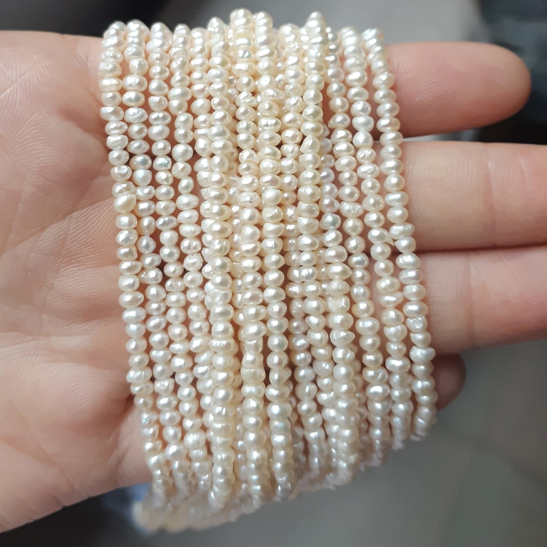 2-3mm Baroque Pearls, White Seed Pearls, Genuine Freshwater Pearls ...