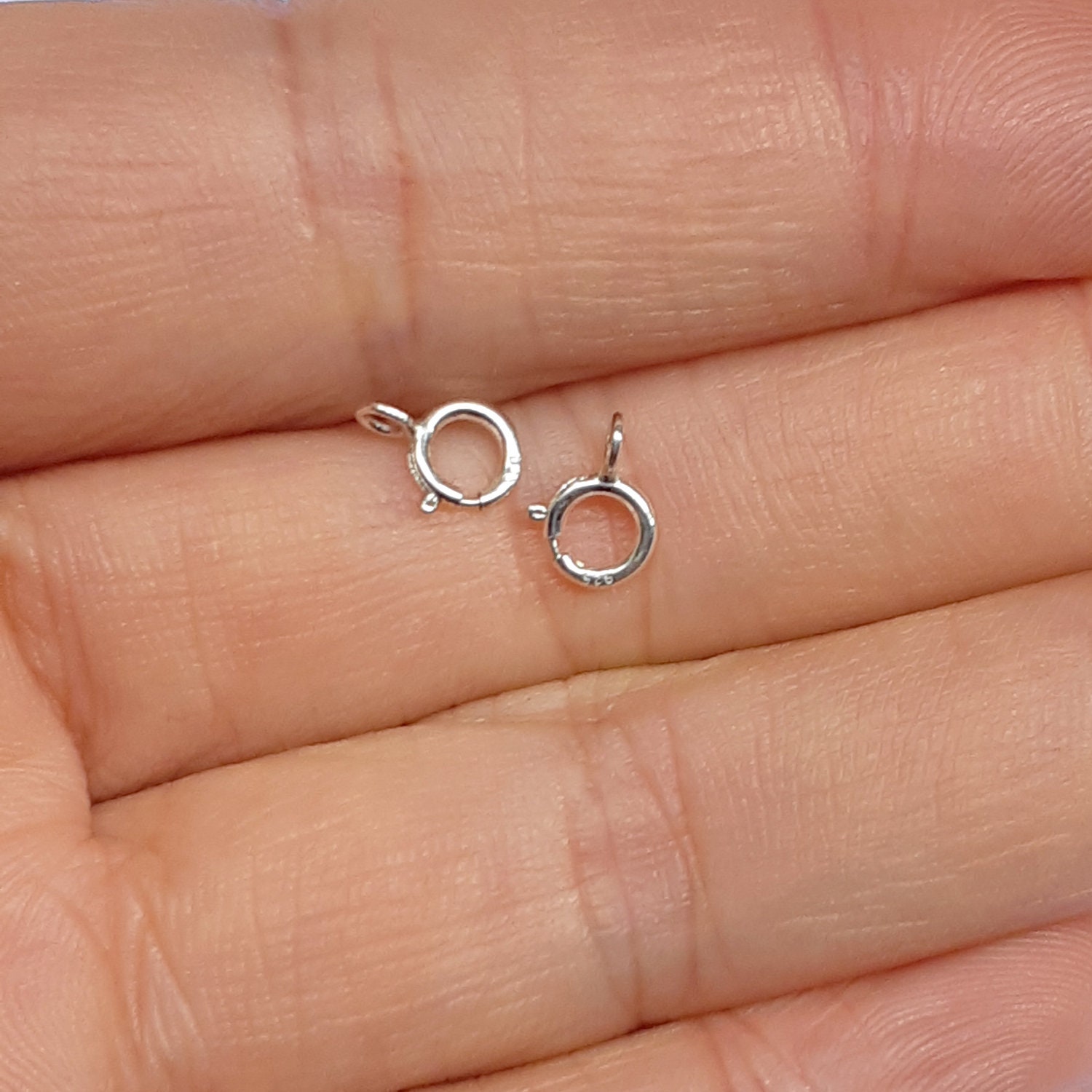 Sterling Silver Round Clasp Spring Clasps 925 Silver Circle | Etsy