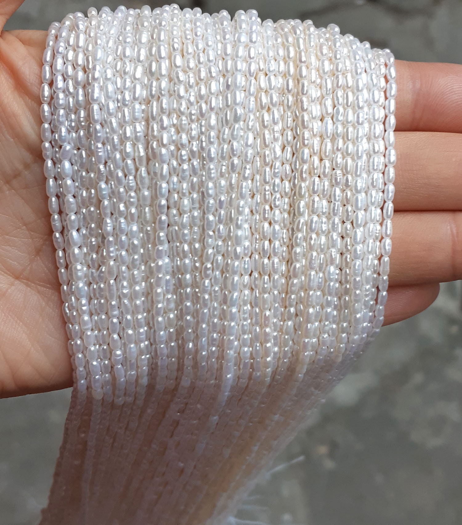 1.5-2.1mm Seed Pearls, White Rice Pearls, Natural Pearls, Tiny ...