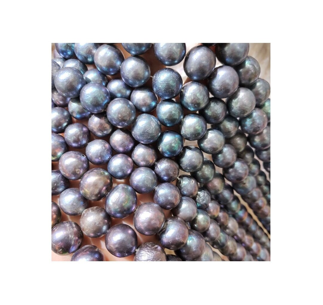 12-15mm Very Rare Rainbow Peacock Round Freshwater Matte Pearls Genuine ...