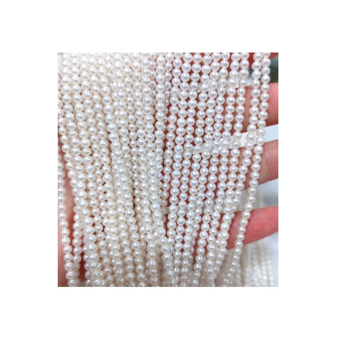AAA 3-4mm White Round Freshwater Pearls,white Round Pearl,wholesale ...