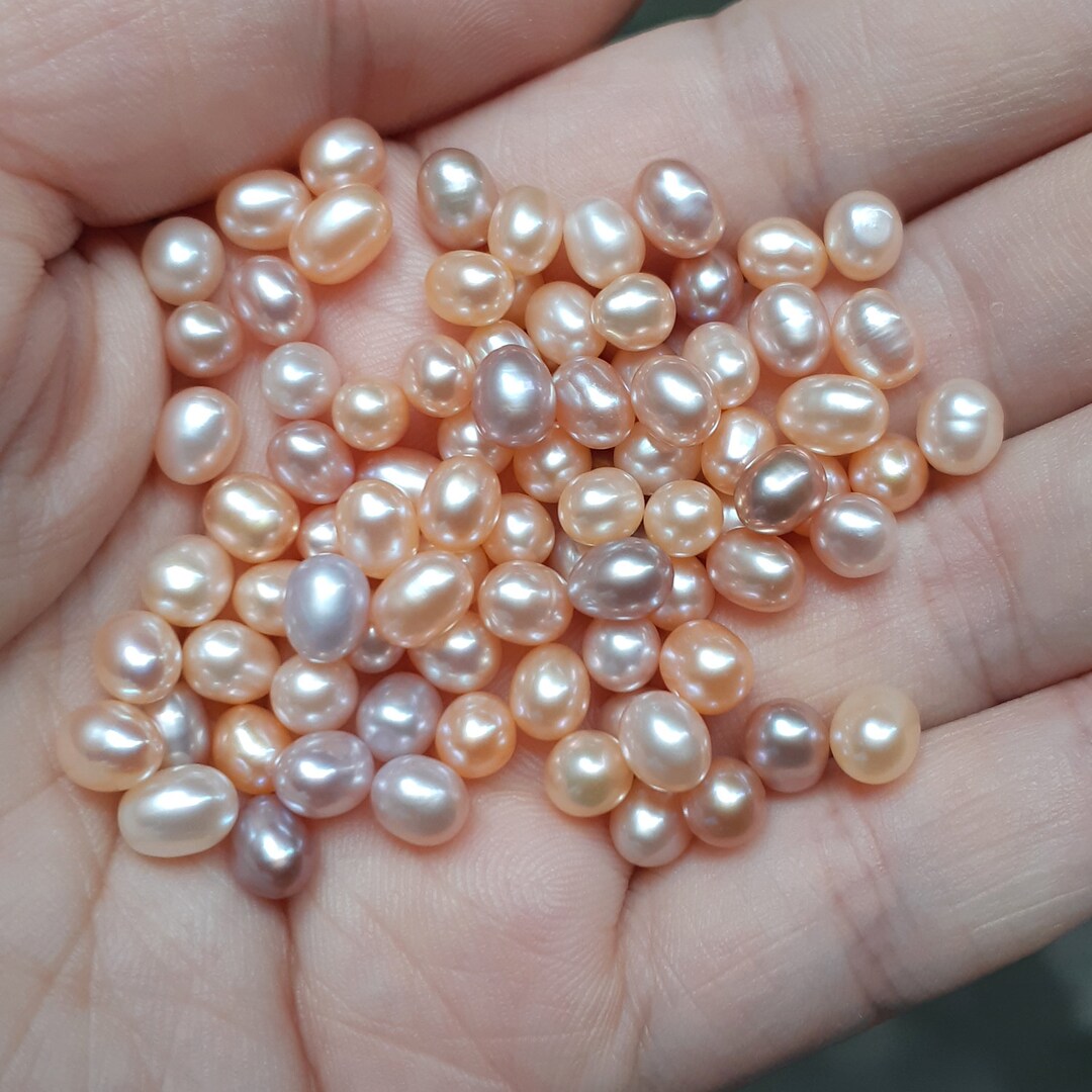 4-5mm Rice Pearls, Undrilled Pearls, No Hole, Fancy Pearls, Small ...