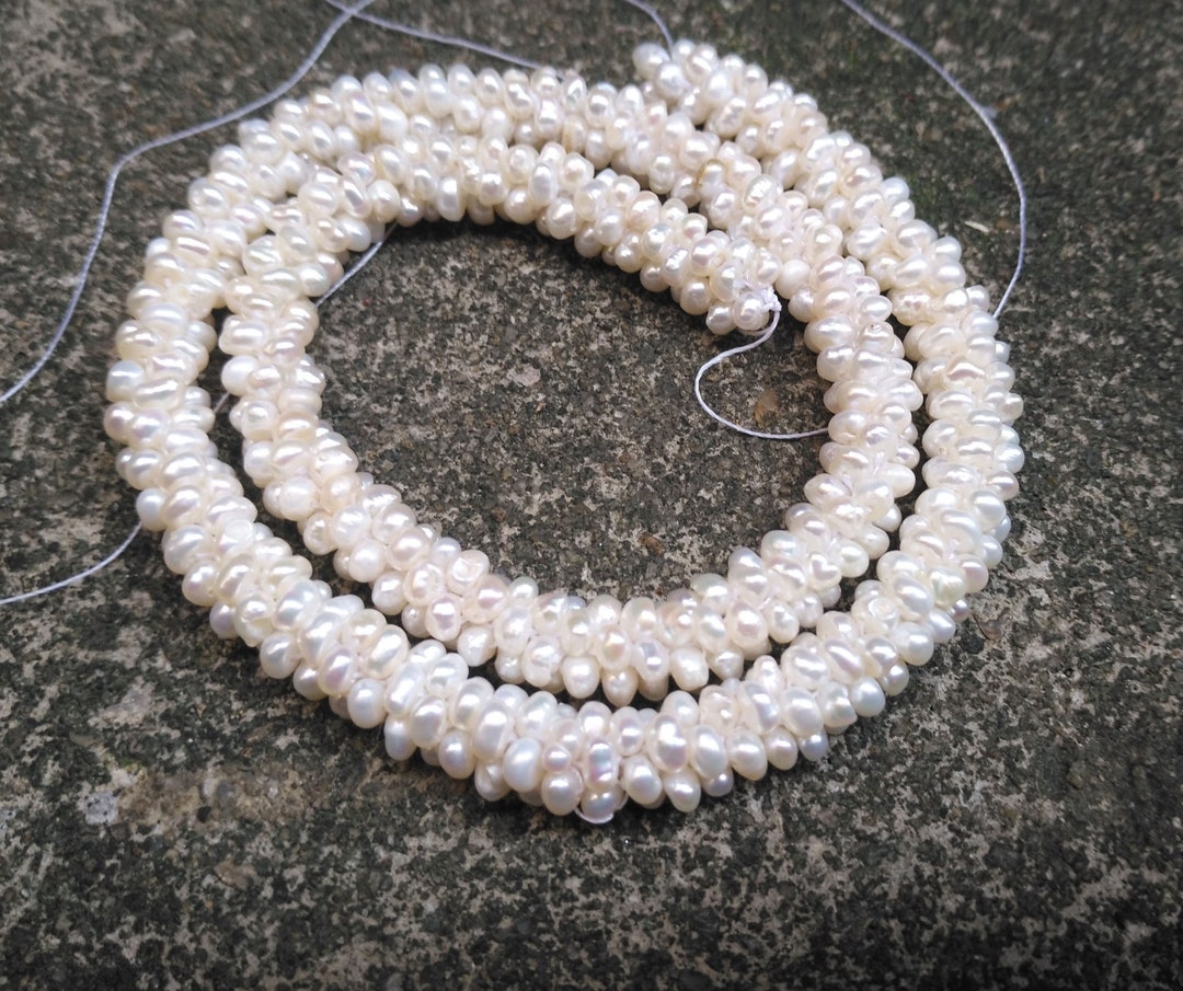 Multi Strand Pearl Genuine Freshwater White Seed Pearls off Round Pearl ...