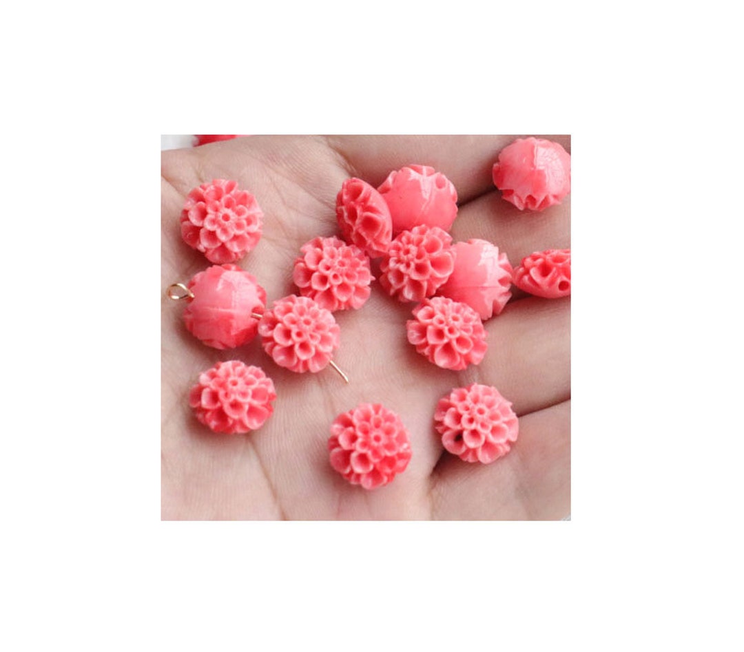 20pcs 10-12mm Natural Pink Shell Peony Flower, Pink Conch Peony Pendant ...