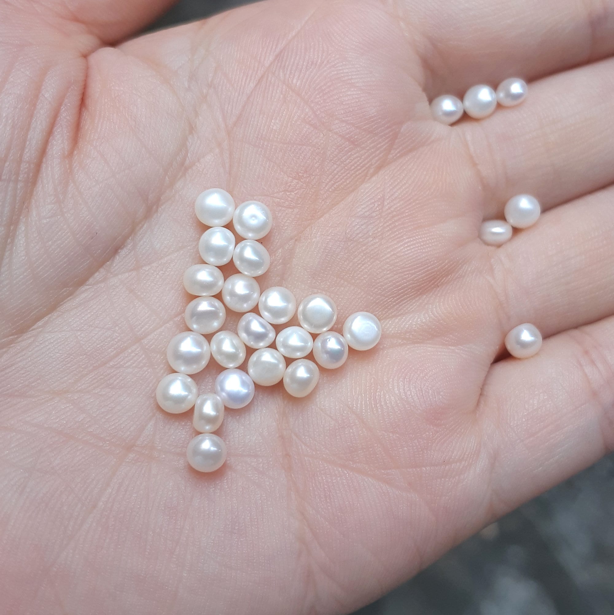 4-5mm Button Pearls, Undrilled, Cultured Pearls, Loose Pearl Beads, No ...