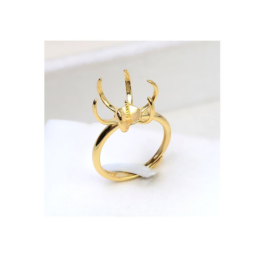 Sterling Silver Ring Mount Jewelry Ring Round/ Square Shape Gemstone ...