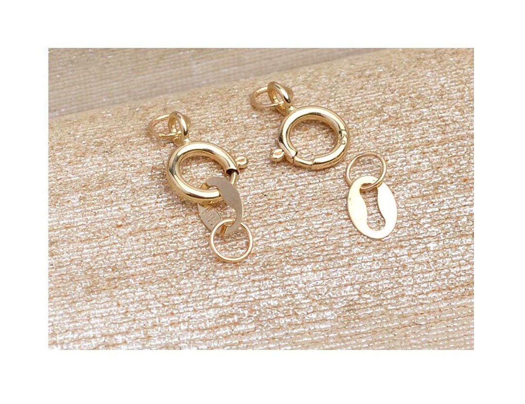 18K Solid Spring Ring Clasp/ 18K Gold Findings/ Solid Gold/ Clasp ...