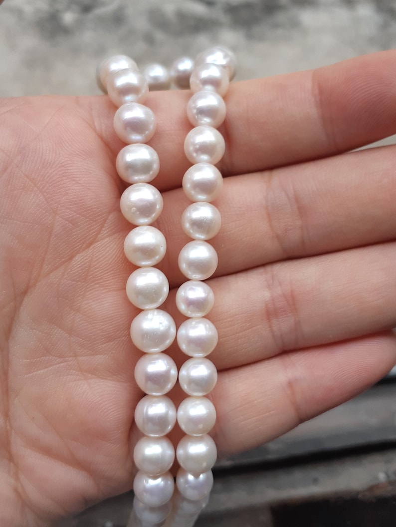 5-6mm Round Pearls, AA, Natural Pearl Beads, White Freshwater Pearls ...