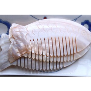 Mother of Pearl Fish Shape Hair Comb Hair Accessory Birthday Gift ...