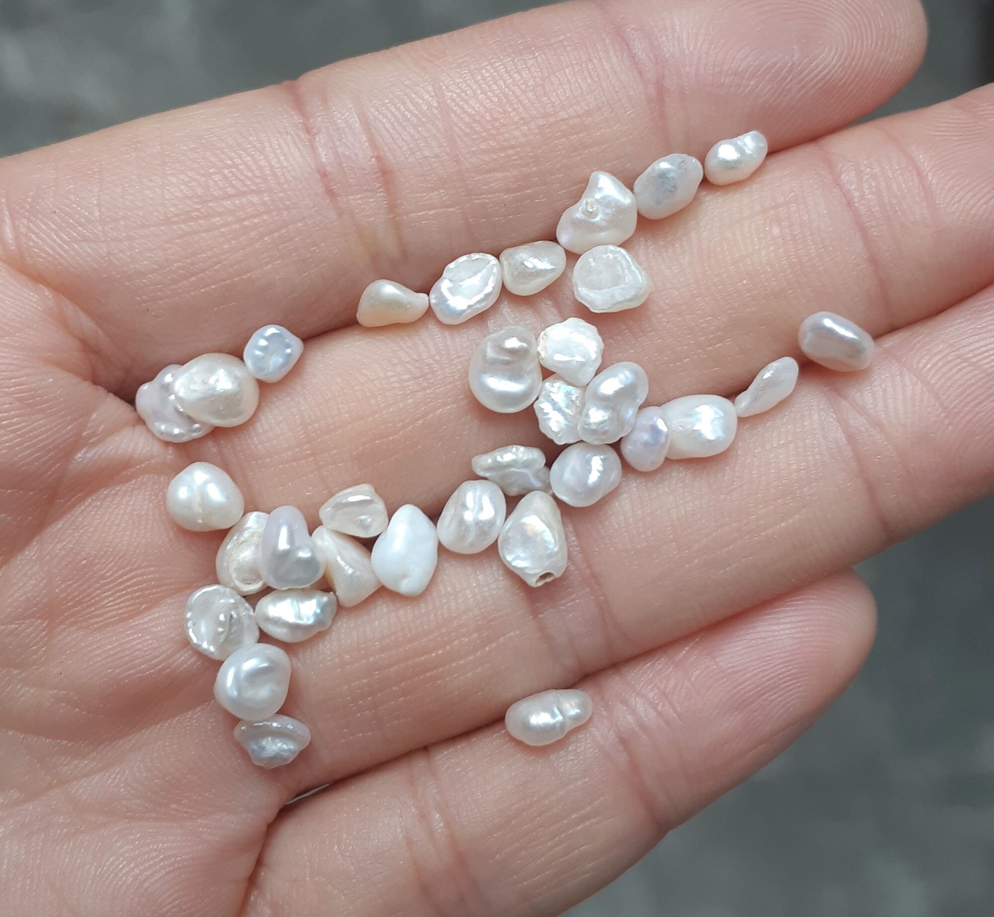 100pcs 5-9mm Freshwater Pearl Loose Nugget Shape Natural Pearl Shape ...
