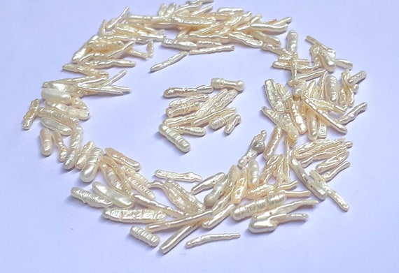 2-6x 8-20mm Thin Stick Pearls Baroque Pearls White Freshwater | Etsy