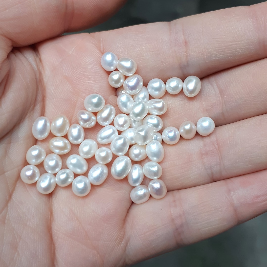 Rice Pearls, Undrilled, 4-5.5mm Pearls, Genuine Freshwater Pearls, No ...