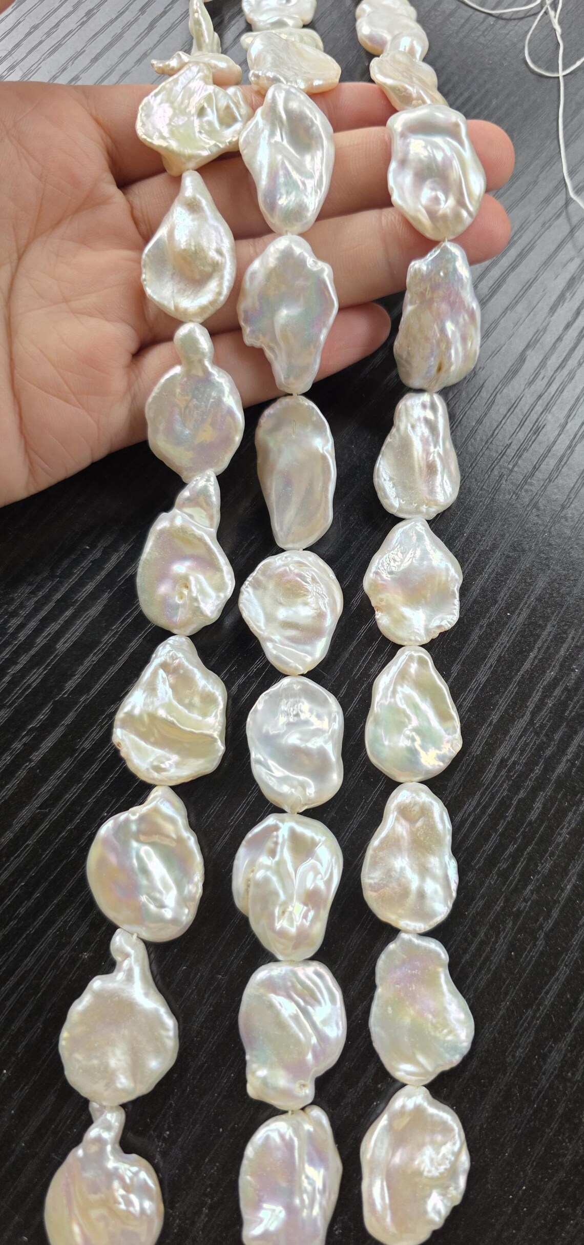 16-23mm Keshi Petal Pearls, White Petal Cornflake, Large Freshwater ...