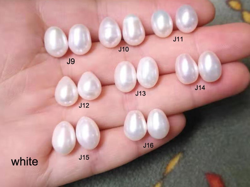 6-9mm White Drop Freshwater Pearls,white Oval Pearl,tear Drop Pearl,for ...