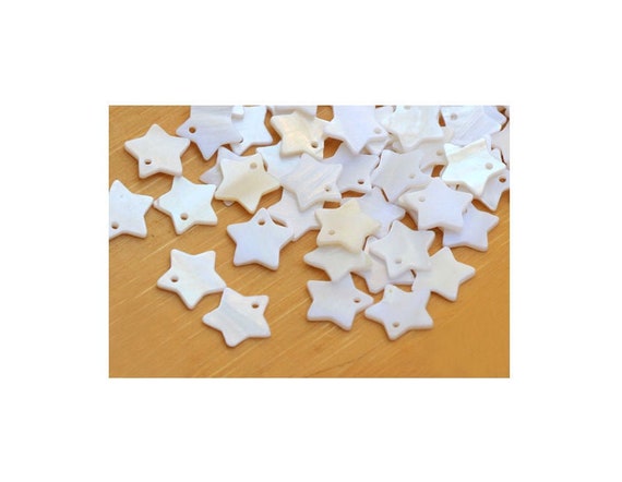 20 pezzi 12mm Bianco Avorio Shell Star Perline Top Sided | Etsy