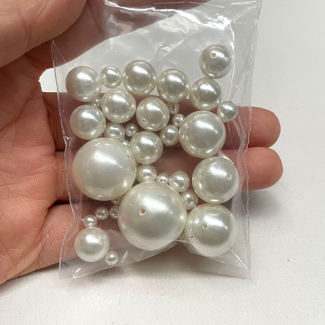 2-20mm Round Shell Pearl, Assorted Shell Pearl, White Loose Pearl Beads ...