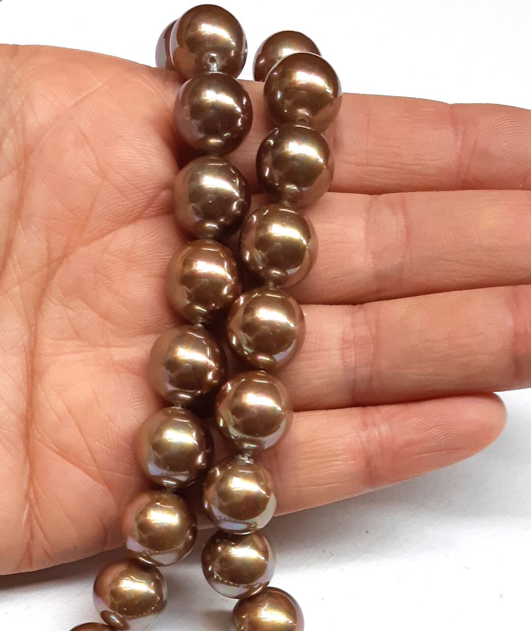 Shell Pearl Champagne Round Shell Pearl, 12mm Champagne Loose Pearl ...