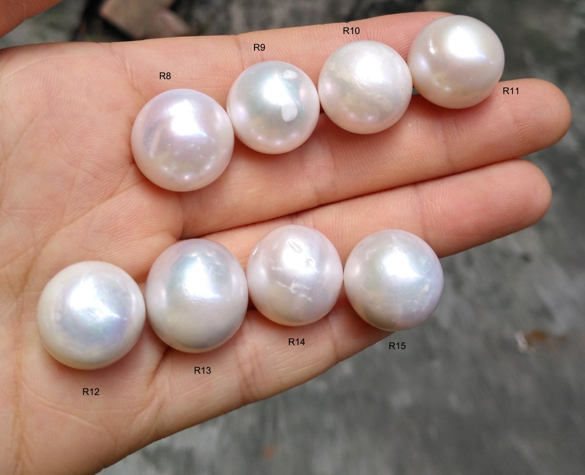 14-16mm Large Edison Pearls Natural White Pearls off Round - Etsy