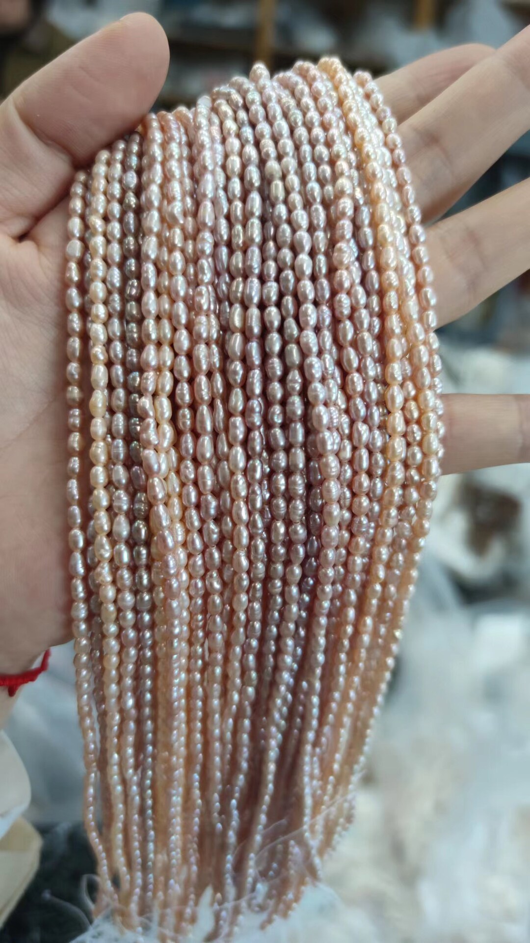 2-3mm Tiny Peach/ Pink Lavender Rice Pearls,oval Loose Pearl Beads,diy ...