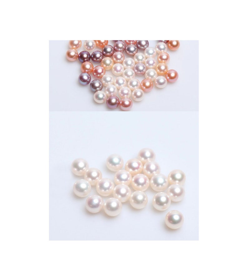 AAA Round Pearls Half Drilled Pearls DIY Material Genuine - Etsy