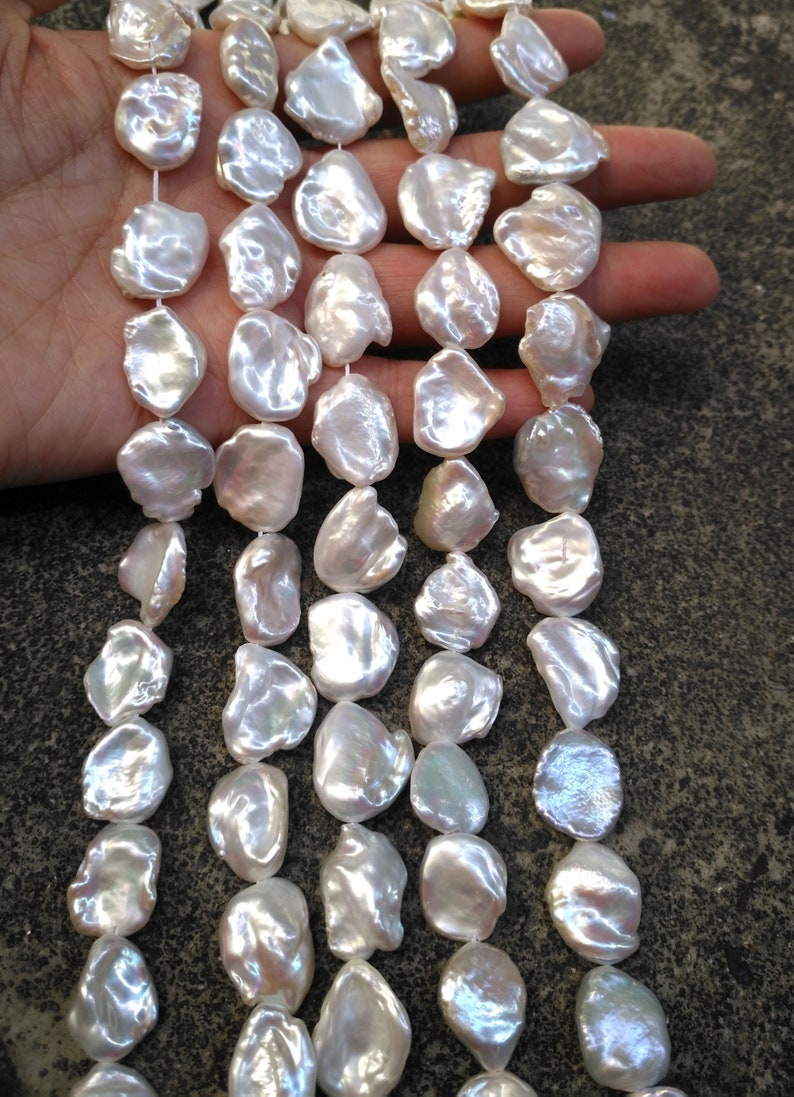 14-20mm Irregular Keshi Pearl, White Reborn Pearls, Large Petal Pearls ...