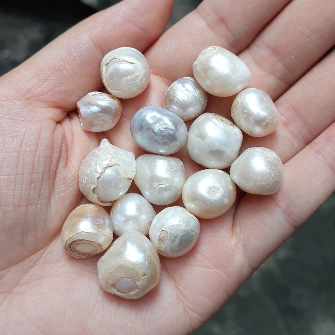 10-16mm Rough Pearl, No Hole, Natural Pearl Beads, Undrilled Baroque ...