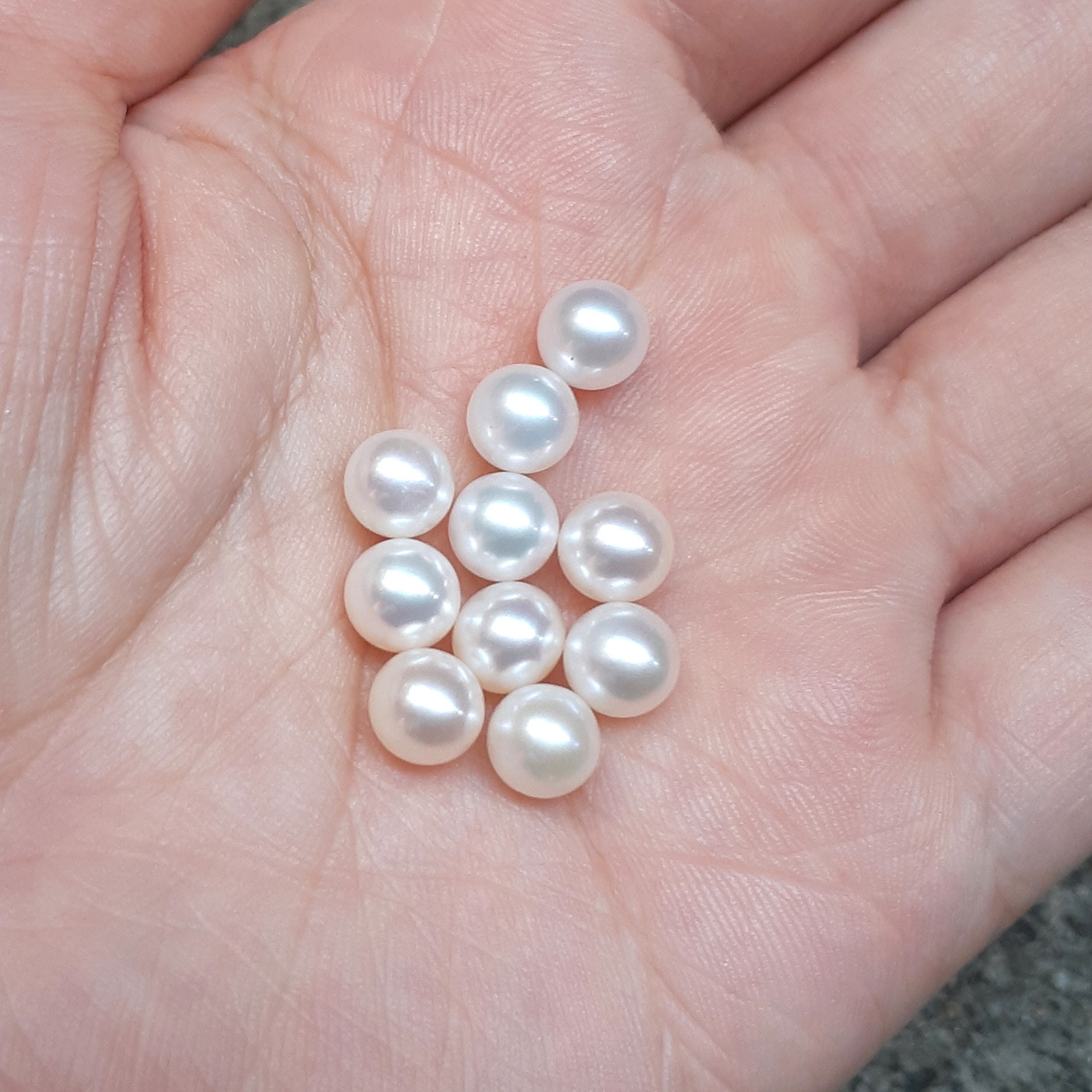 6-7mm round pearls undrilled pearls natural pearls no hole | Etsy